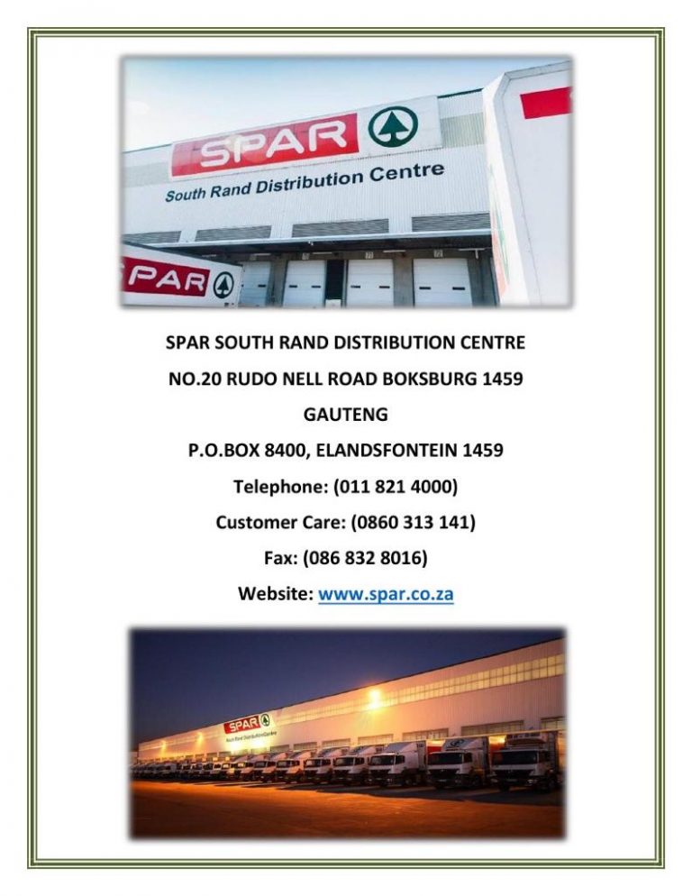 SPAR DISTRIBUTION CENTRE - SOUTH RAND - TRUEDON DIRECTORY (PTY) LTD